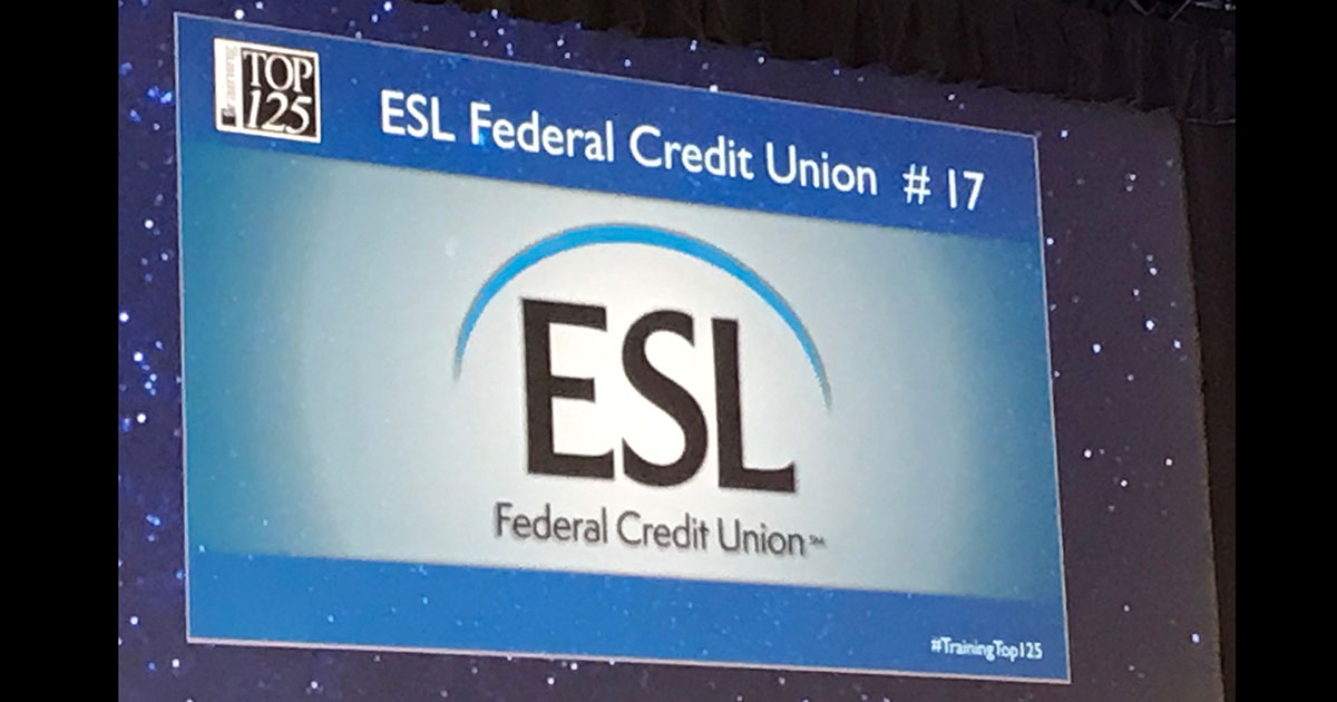 ESL Federal Credit Union Ranked #17 on Training Top 125 for Workplace ...